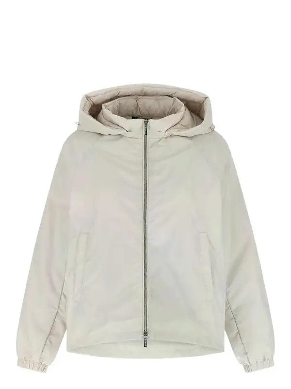 MOORER Soave Zip-up Jacket With Removable Hood - Neutrals