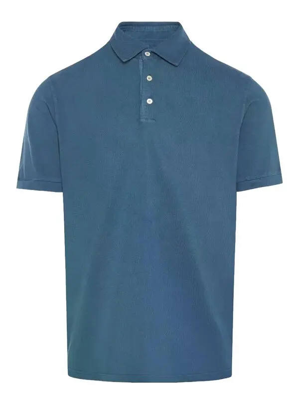 Fedeli Button Polo Shirt - Blue