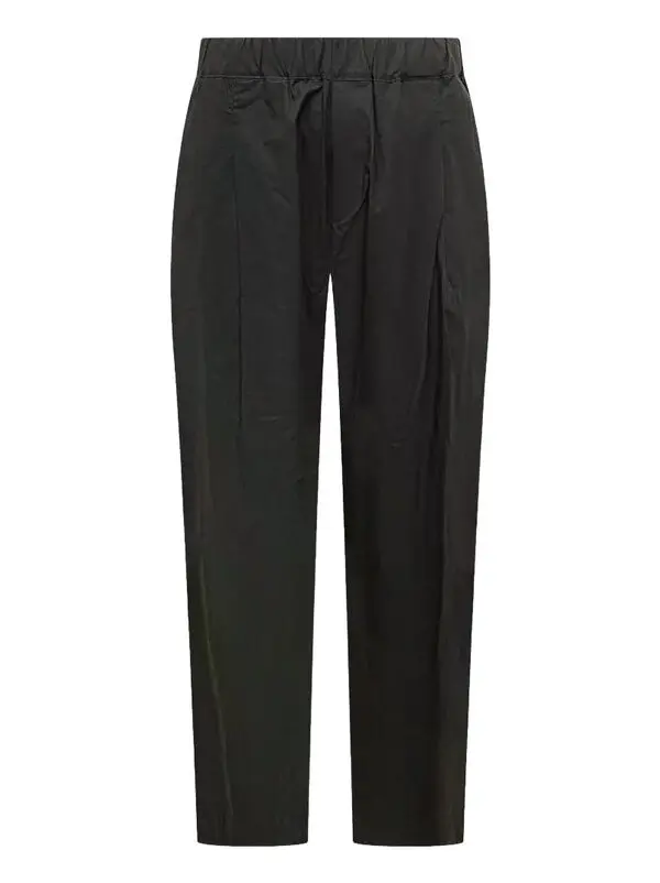 A PAPER KID Logo Patch Cotton Trousers - Black