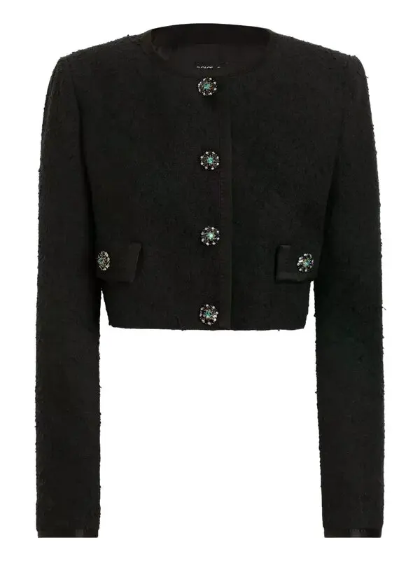 Dolce & Gabbana Rachel Tweed Cropped Jacket - Black