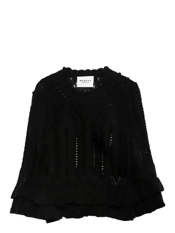 MARANT ETOILE Norma Ruffled Knit Sweater - Black