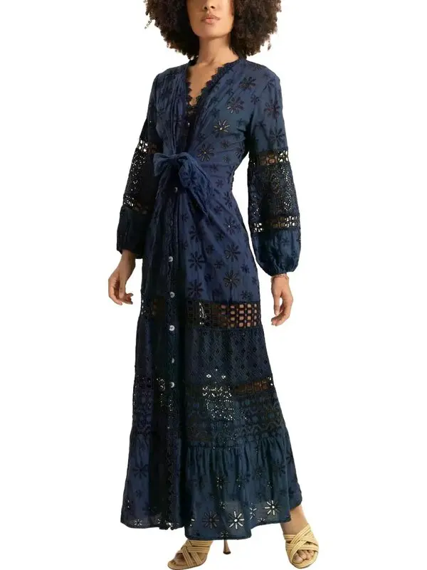 Temptation Positano Floral Print Maxi Dress - Blue