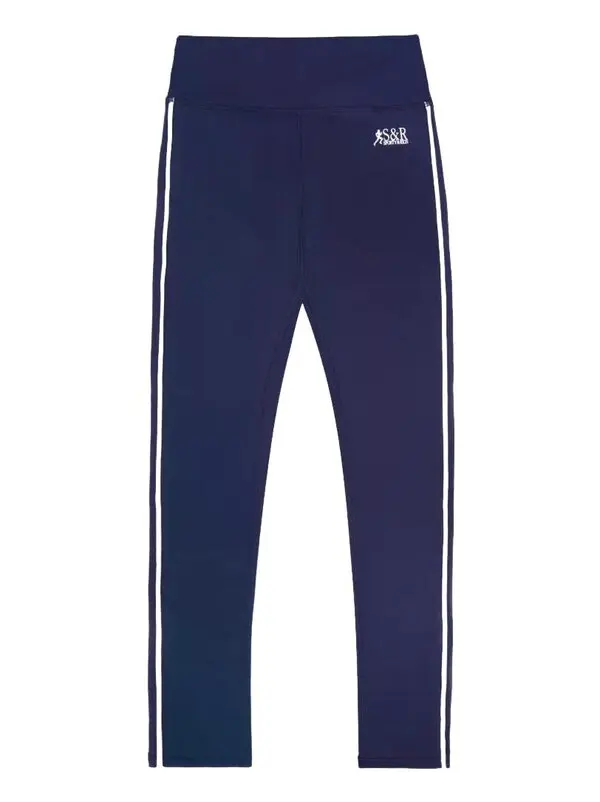 SPORTY & RICH Runner Stripe-detail Leggings - Blue