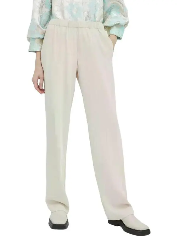 SAMSOE SAMSOE Elasticated Waist Straight Leg Trousers - Neutrals