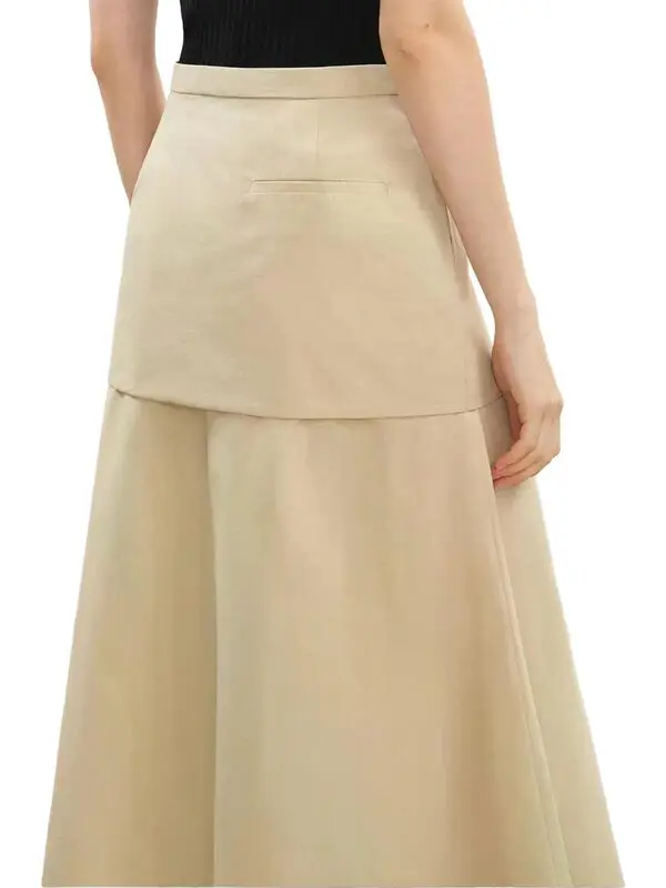 LESS A-line Midi Skirt - Neutrals