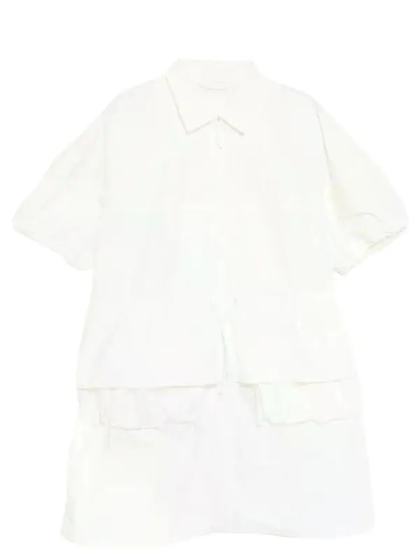 JNBY A-line Short Sleeve Dress With Ruffled Detailing - Neutrals