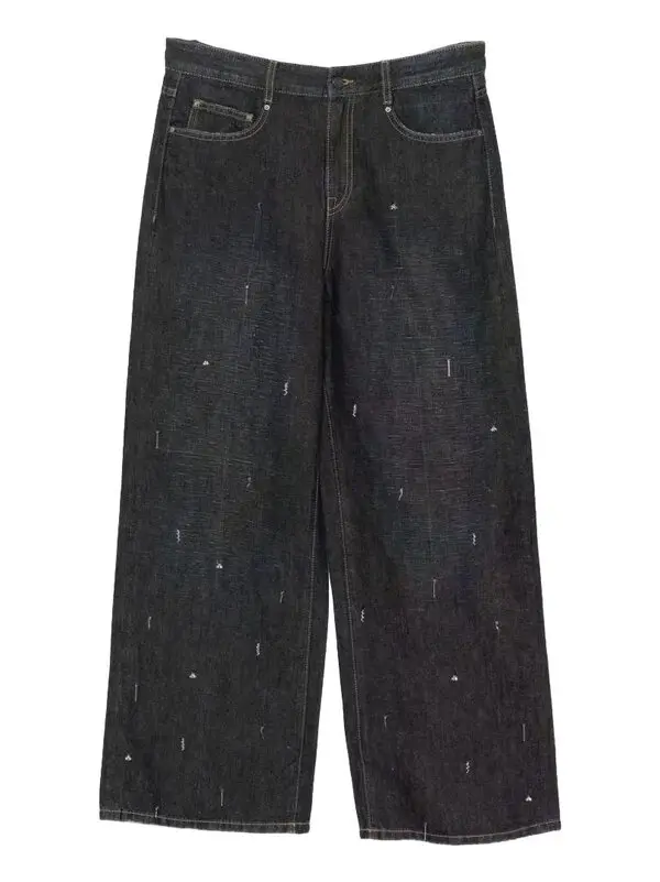 JNBY Pin Embellished Wide-leg Jeans - Blue