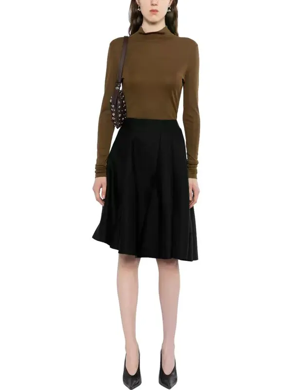 JNBY Asymmetric Pleated Midi Skirt - Black