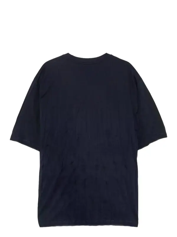 CROQUIS Graphic-print Pleated T-shirt - Blue