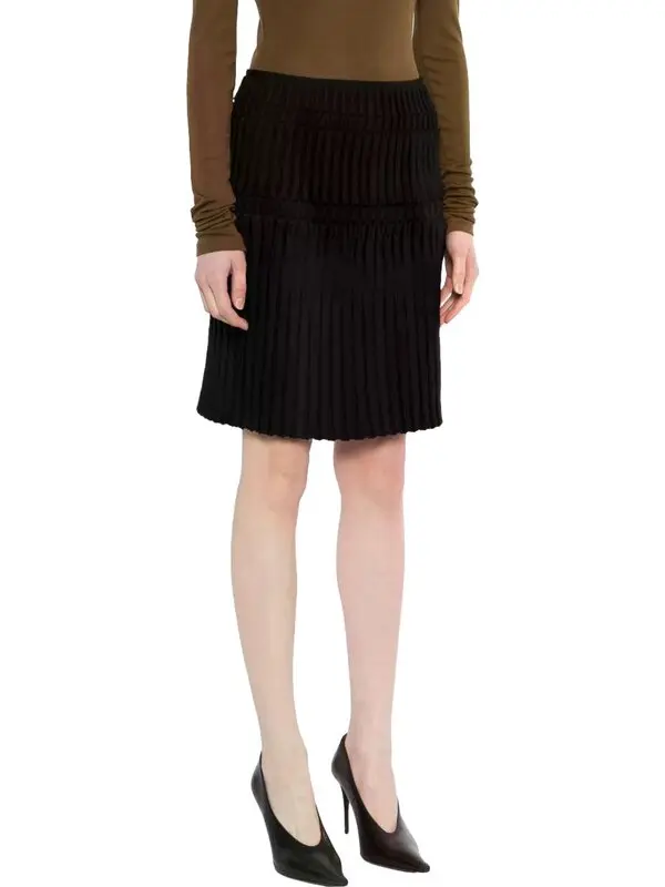 JNBY Geometric Pleated A-line Skirt - Black
