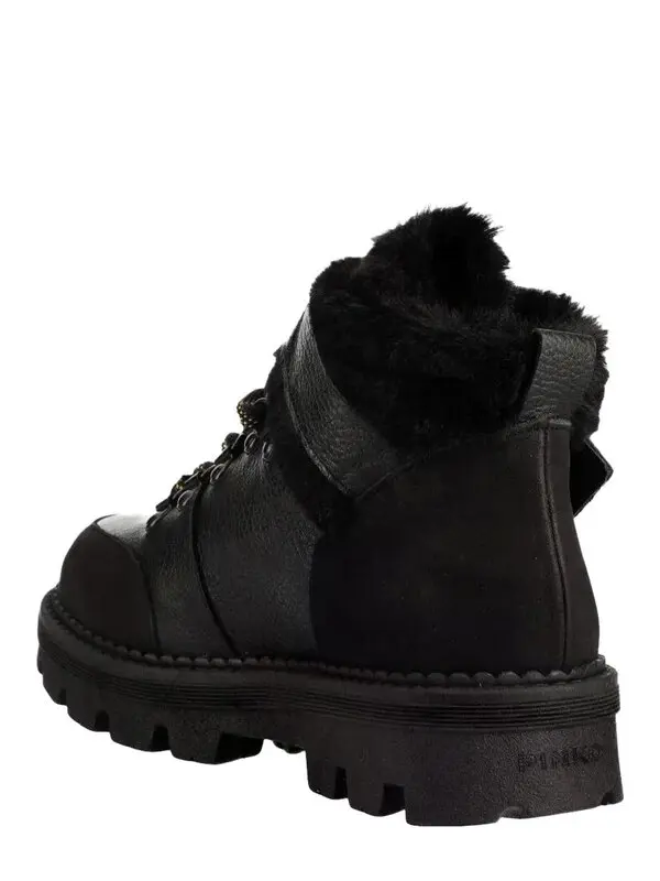 Pinko Ortica Leather Ankle Boots - Black