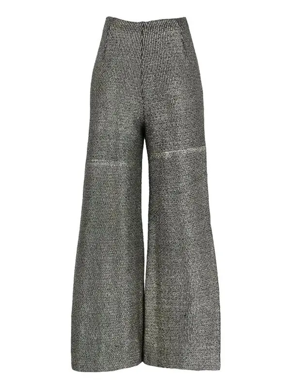 Gianfranco Ferre Flared Trousers With -tone Zigzag Pattern - Silver