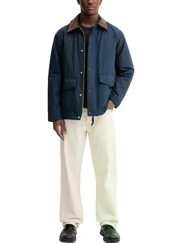 Marc O'polo Corduroy-collar Water-repellent Jacket - Blue