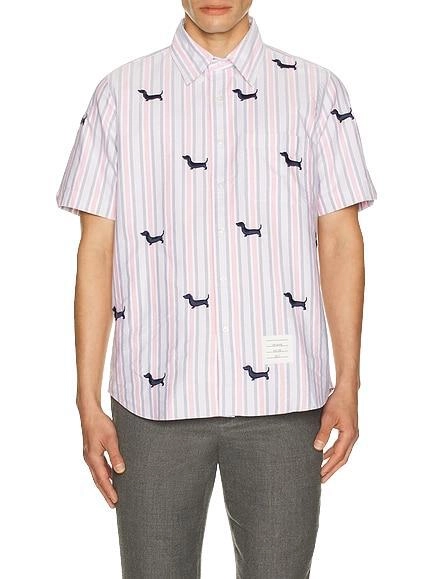 Thom Browne Straight Fit Allover Hector Shirt - Multi