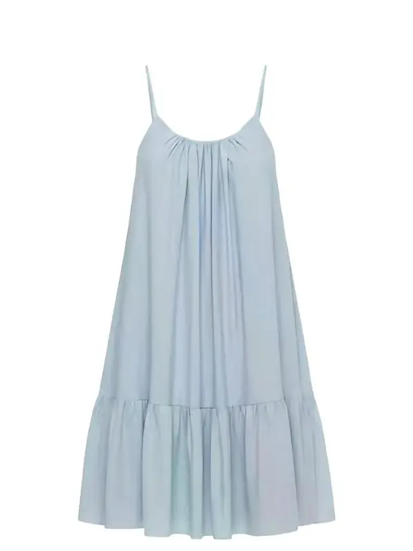 ELEH Gathered Mini Dress - Blue