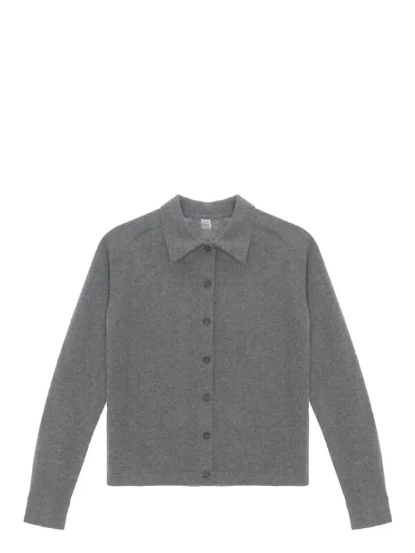 TOTEME Raglan Sleeve Collared Cardigan - Grey