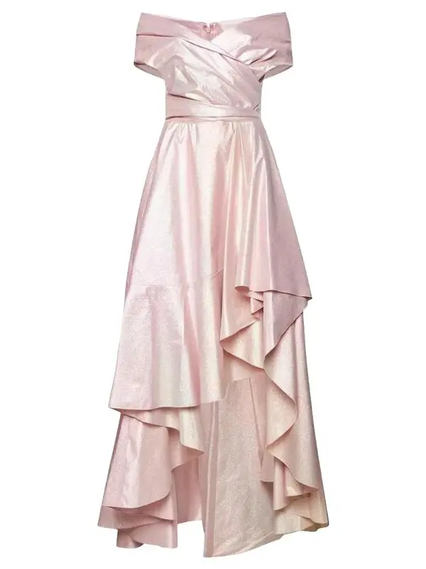 Talbot Runhof Off-shoulder Ruffled Maxi Dress - Pink