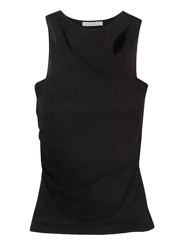 Patrizia Pepe Sleeveless Tank Top With Gathered Detail - Black