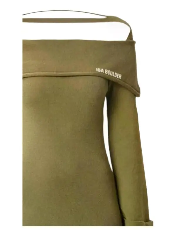 ISA BOULDER Off-shoulder Maxi Dress - Green