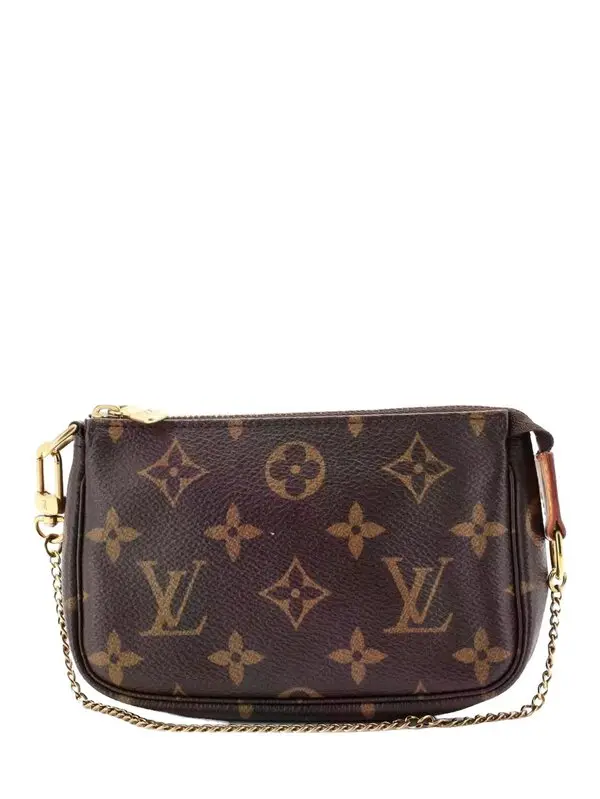 LOUIS VUITTON Pochette Accessoires Monogram Canvas Clutch Bag - Brown