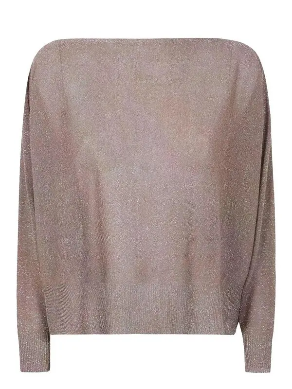 D.exterior Boat Neck Long Sleeve Sweater - Neutrals