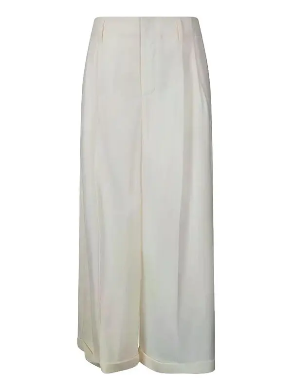 MAISON JEJIA Charlize Pleated Mohair Trousers - Neutrals