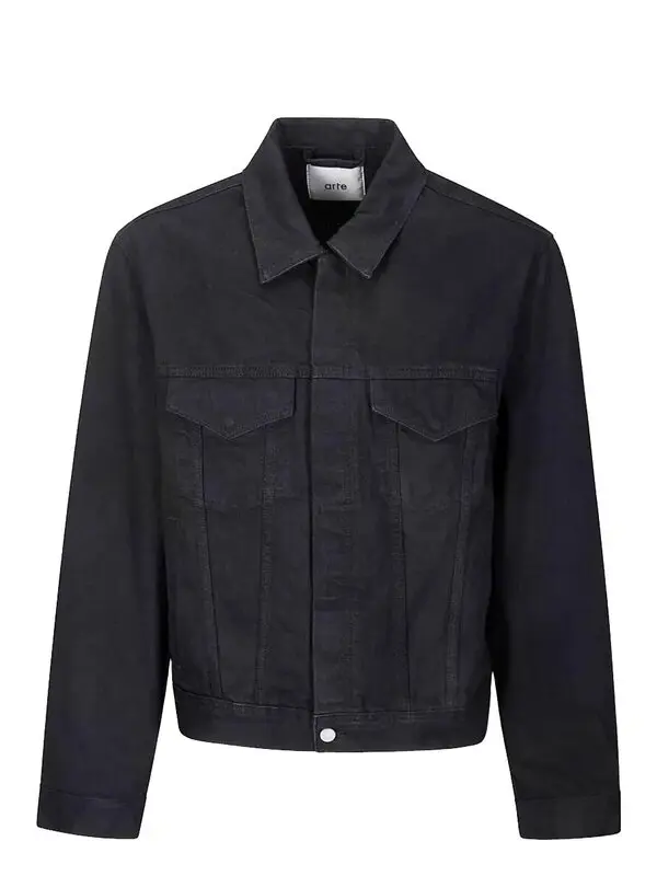 ARTE ANTWERP Denim Jacket With Logo Detail - Black