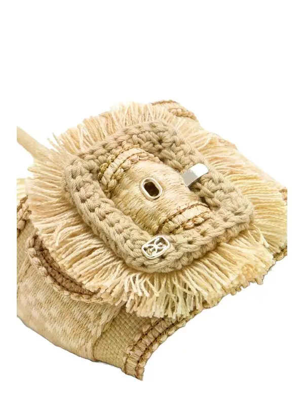 Sam Edelman Flat Sandals With Buckle And Fringe Detail - Neutrals