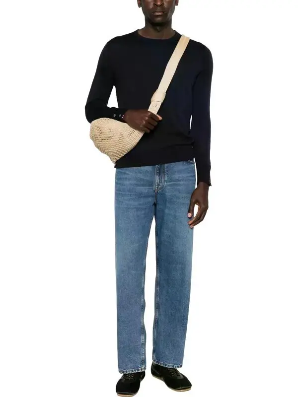 IVORY PARIS Round Neck Button Detail Sweater - Blue