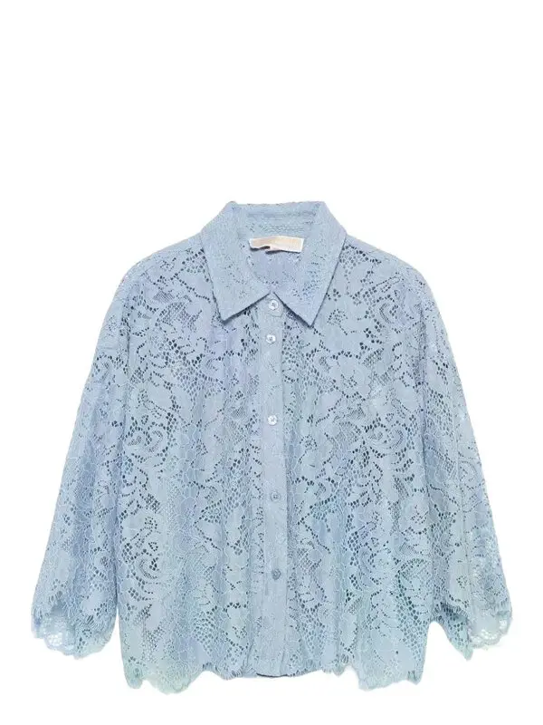 Michael Kors Lace Overlay Shirt - Blue