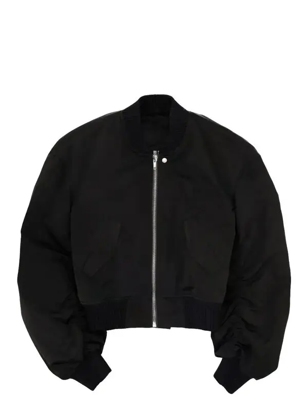 Rick Owens Zip-fastenig Ribbed Bomber Jacket - Black