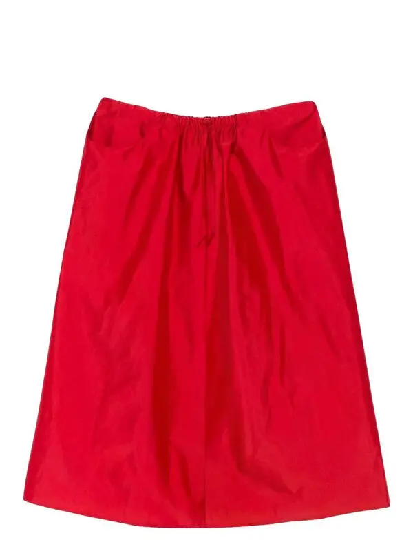 SAMUEL GUÌ YANG A-line Skirt With Drawstring Waist - Red