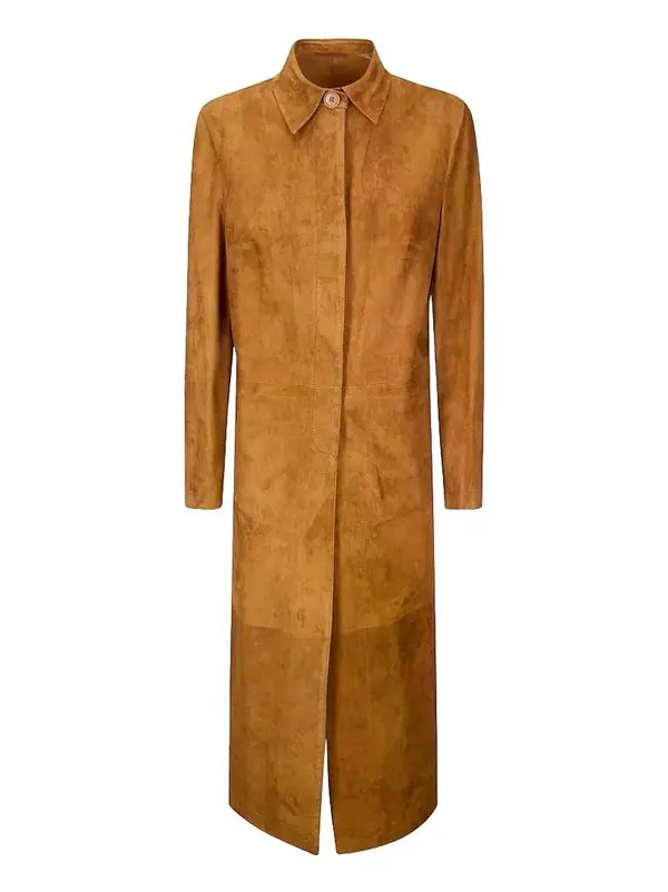 SALVATORE SANTORO Button Sheepskin Coat - Neutrals