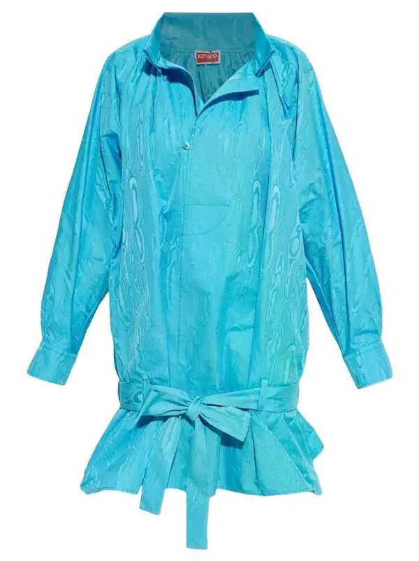 Kenzo Tie-detail Ruffled Dress - Blue