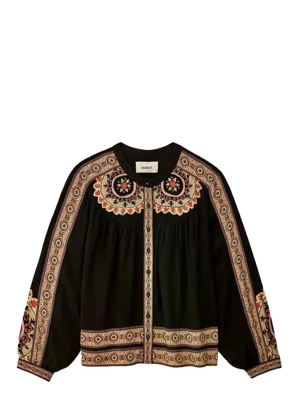 Ba&sh Valda Printed Button Blouse - Black