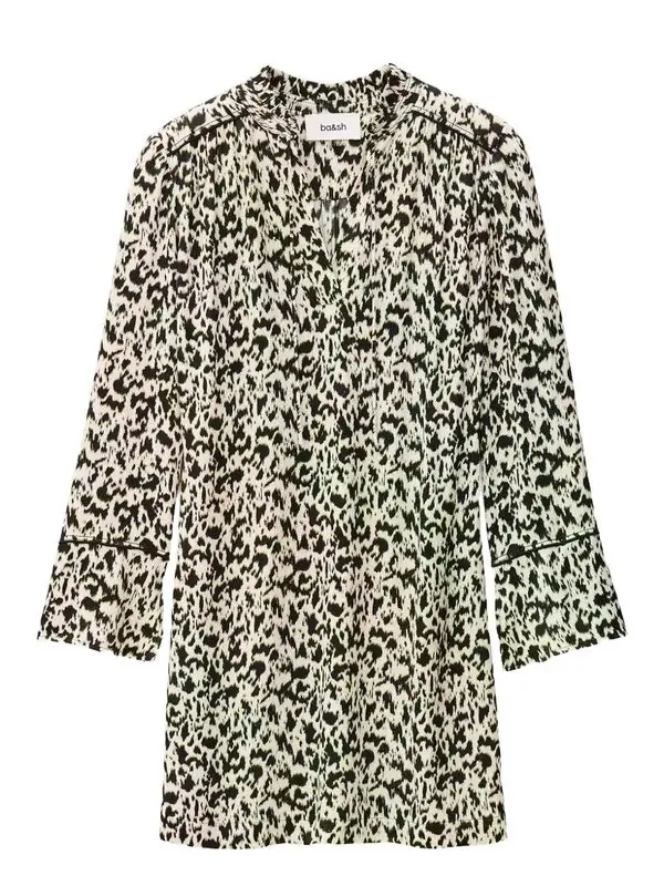 Ba&sh Perla V-neck Printed Dress - Neutrals