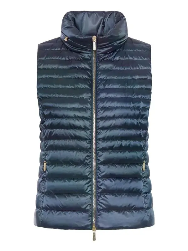 MOORER Quilted Design Gilet - Blue