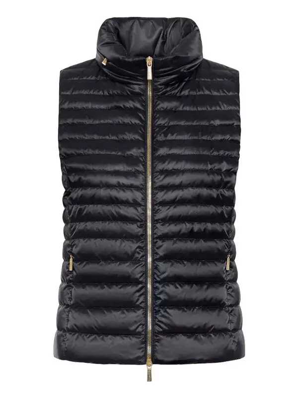 MOORER Quilted Zip-up Gilet - Black