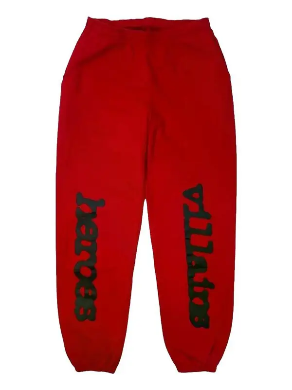 SP5DER X Metro Boomin Heroes X Villains La Exclusive Elasticated Cuffs Track Pants - Red