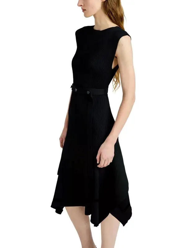 Proenza Schouler Artemis Belted Ribbed Knit Dress - Black