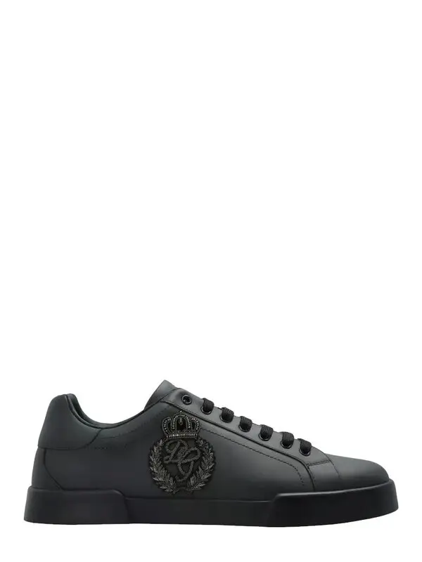 Dolce & Gabbana Portofino Light Calfskin Leather Sneakers - Black