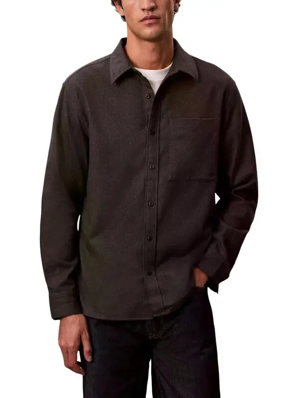 Calvin Klein Chest-pocket Long-sleeved Shirt - Black