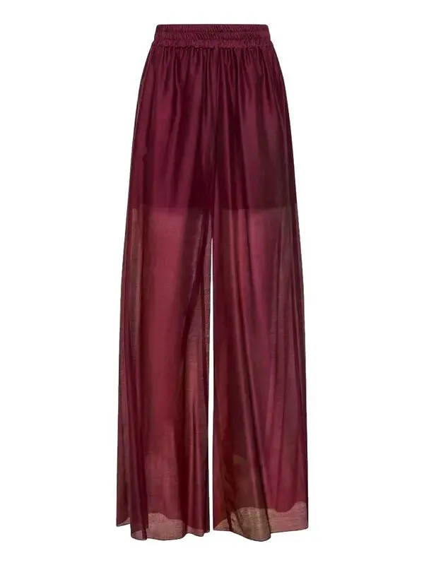BLANCA VITA Burgundy Wide Leg Trousers - Red