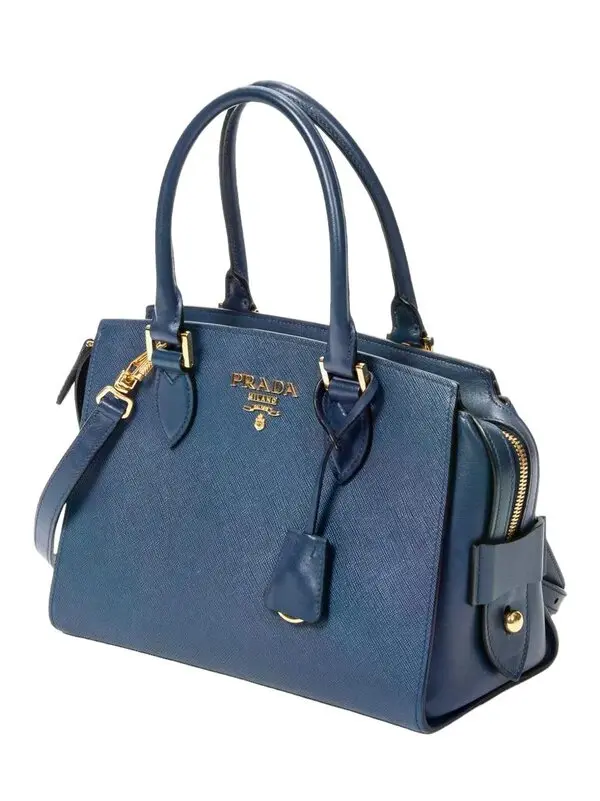 Prada Saffiano-leather Tote Bag - Blue
