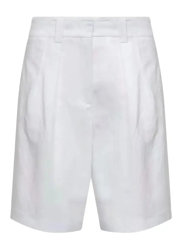 BLANCA VITA Double-pleat Tailored Shorts - White