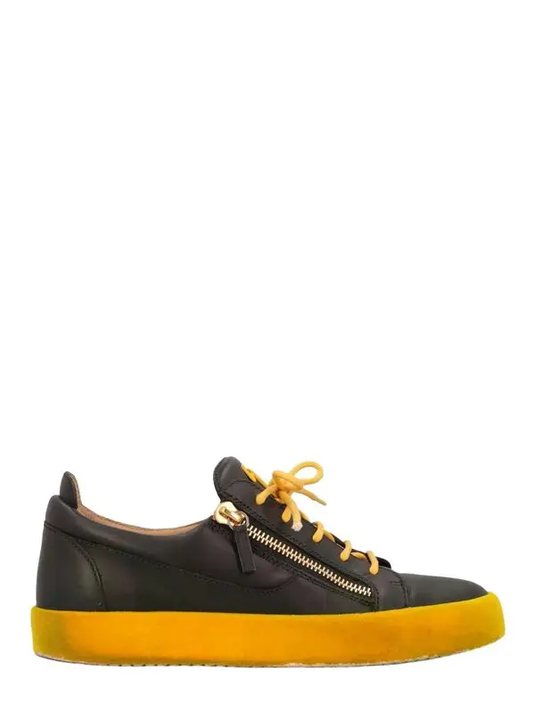 GIUSEPPE ZANOTTI Zip Leather Sneakers - Black