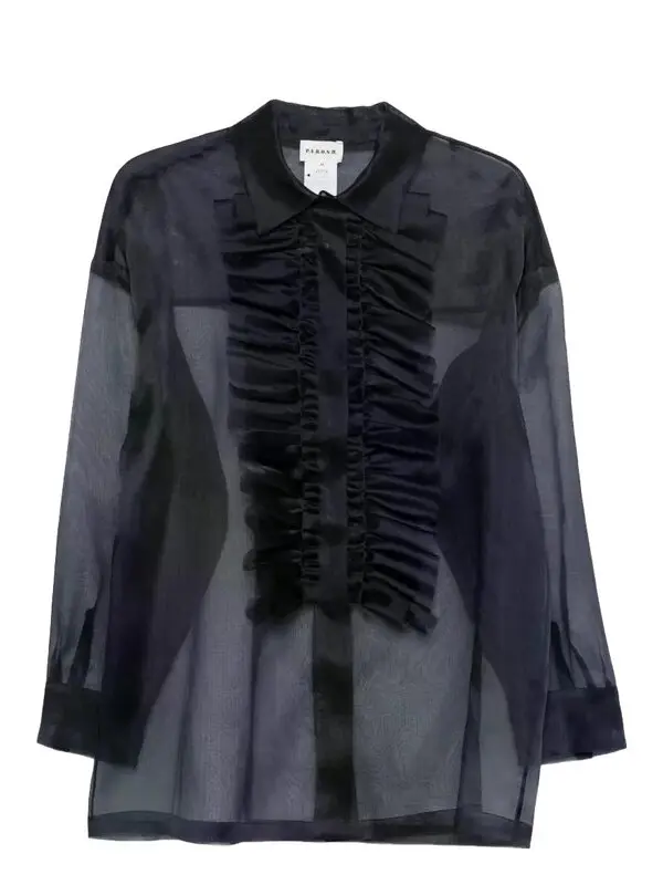 P.a.r.o.s.h Ruffled Sheer Shirt - Blue