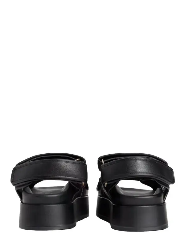 Tommy Hilfiger Logo Detail Platform Sandals - Black