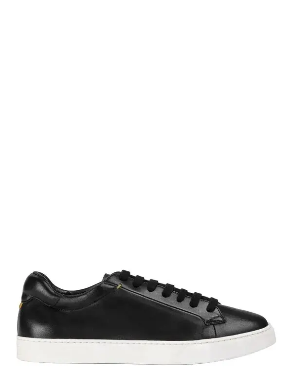 DOUCAL'S Leather Lace-up Sneakers - Black