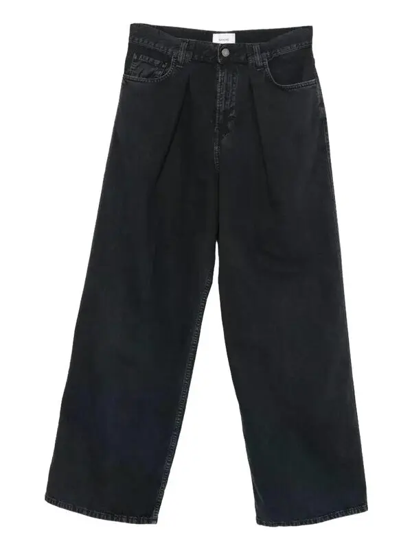 HAIKURE Dark Grey Pleated Wide Leg Shorts - Black